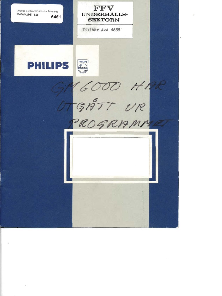 Philips GM 6000 User Manual | PDF | Voltage | Resistor