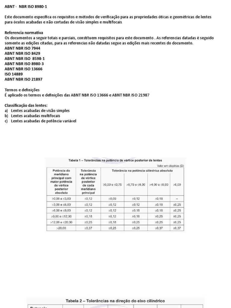 Abnt Iso 8980 Parte 1 | PDF