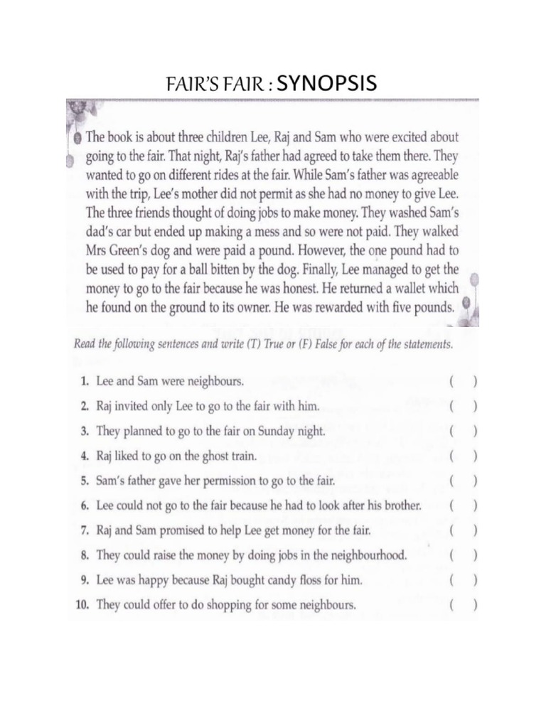 Fairs Fair Form 1 | PDF