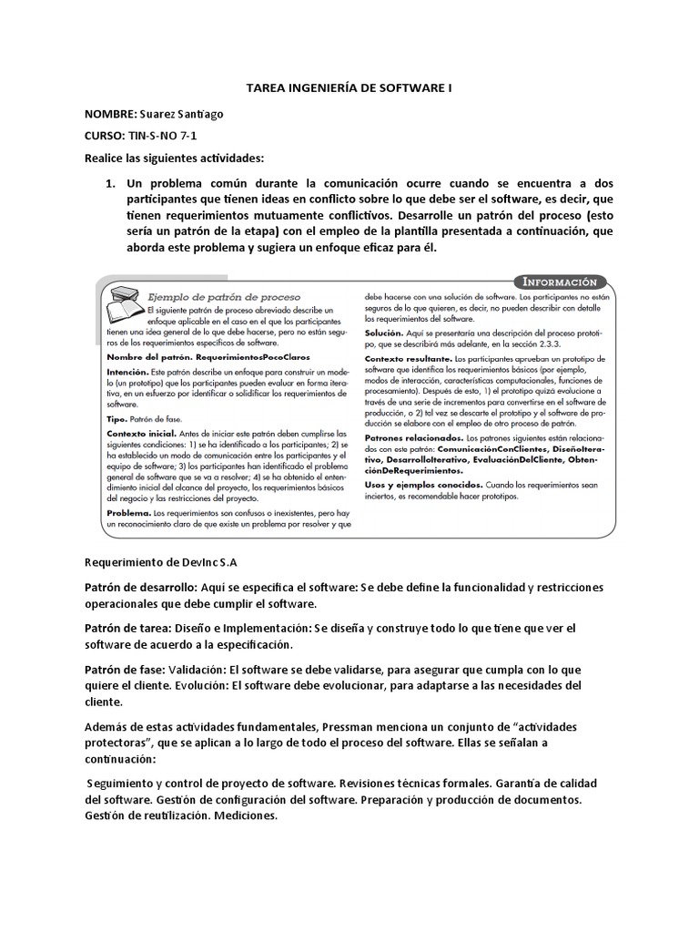 Tarea Ingeniería De Software I Pdf Software Ingeniería De Software 2070