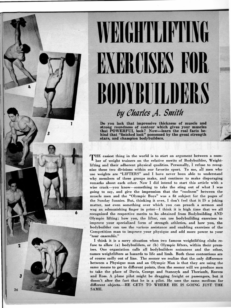 Weightlfting Exercises For The Bodybuilder-Rotated | PDF