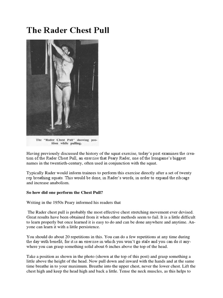 The Rader Chest Pull | Download Free PDF | Thorax