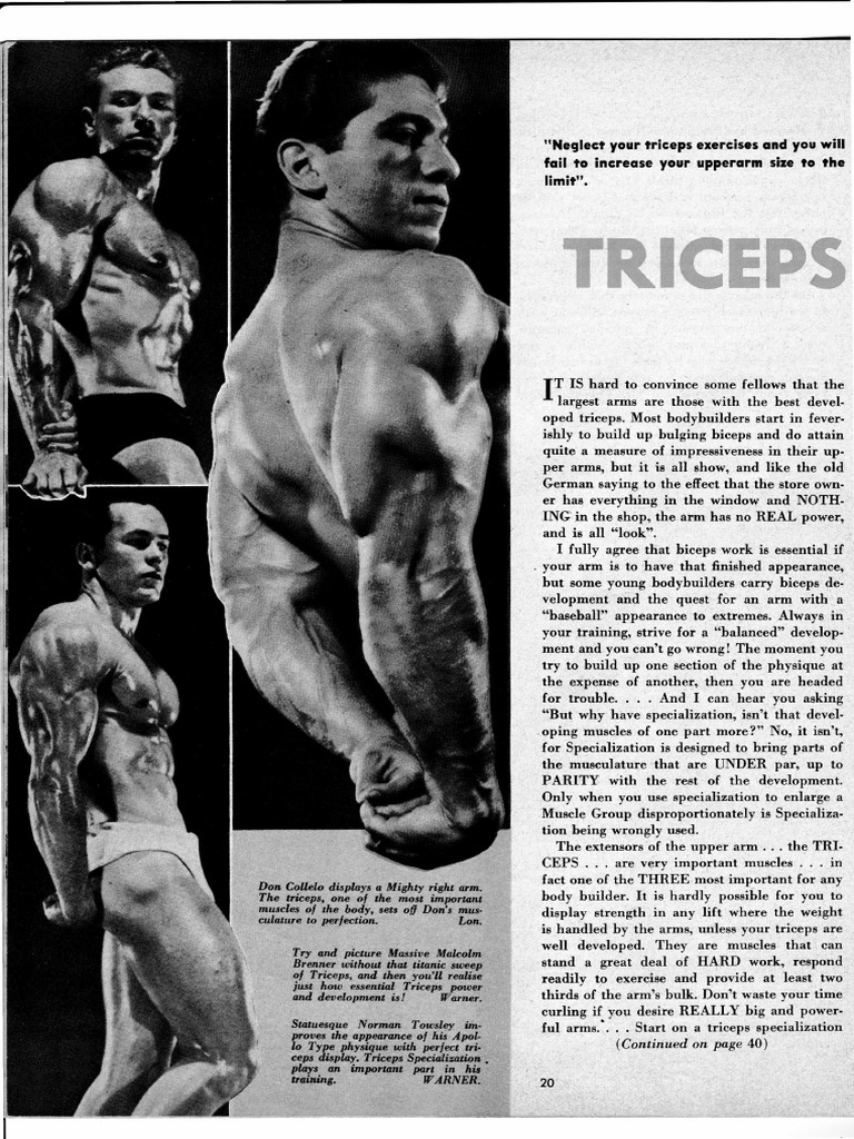 Developing Massive Arms Through Targeted Triceps Training | PDF | Arm ...