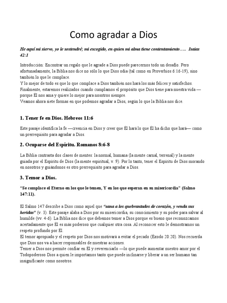 Como Agradar A Dios | PDF | Dios | Creencia religiosa y doctrina