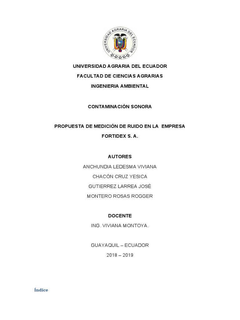 Contaminacion Sonora Fortidex | PDF | Agua | Regulación