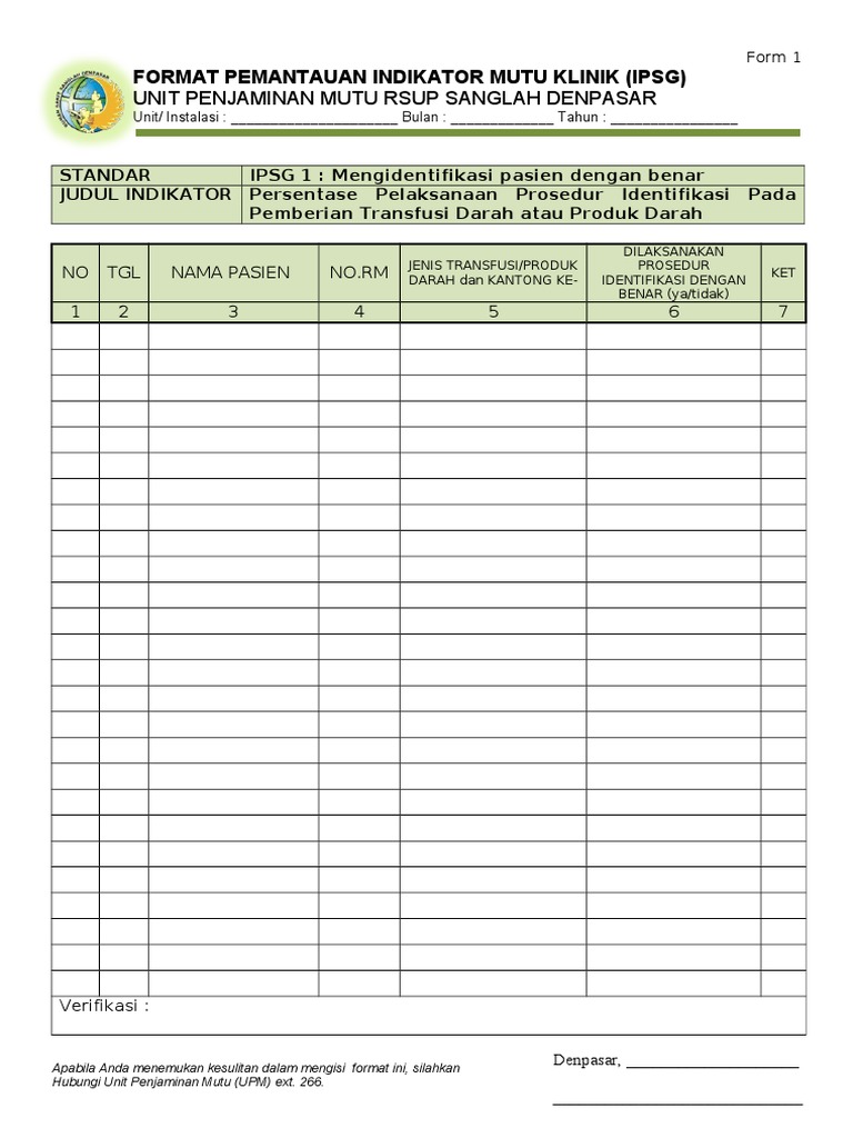 Lampiran Format Indikator Mutu Lpsg 2013 Pdf