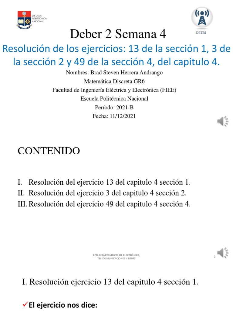 Deber 2 Semana 4 | PDF | Entero | Matemáticas discretas