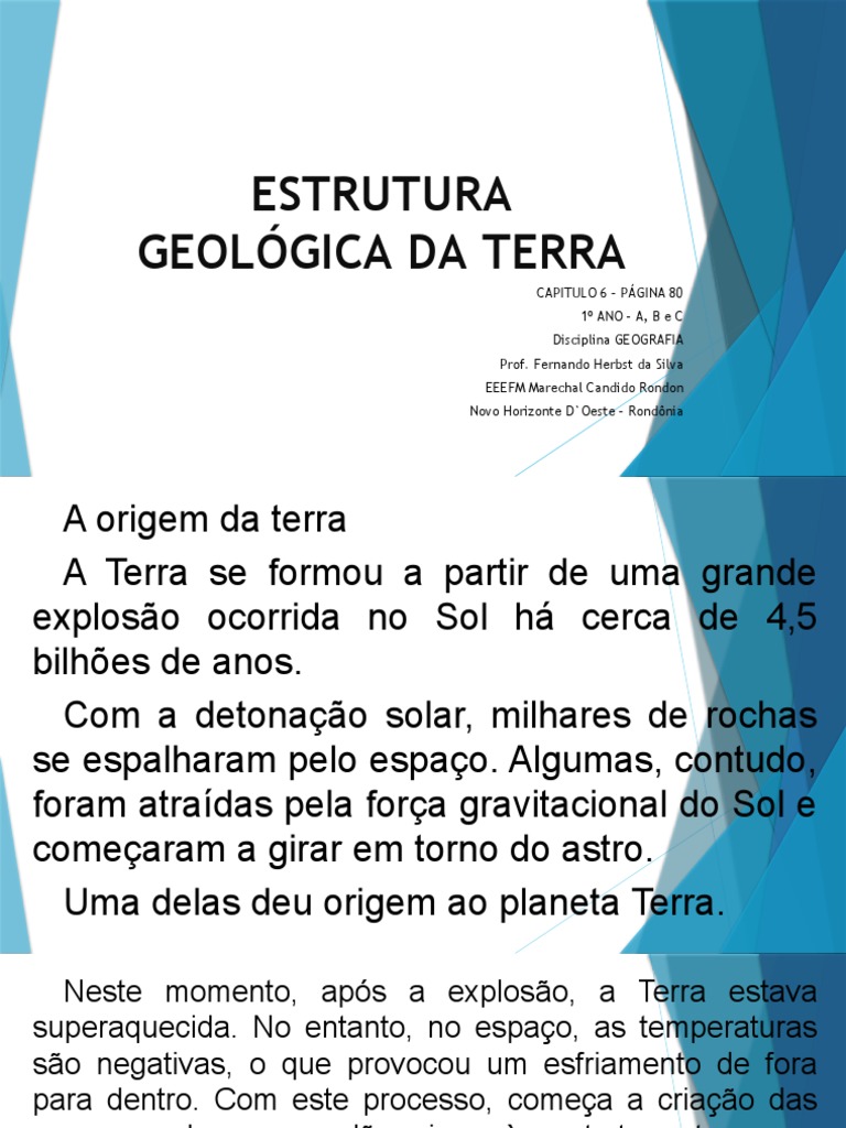 Estrutura Geológica Da Terra - 1º Ano | PDF | Terra | Placas tectônicas