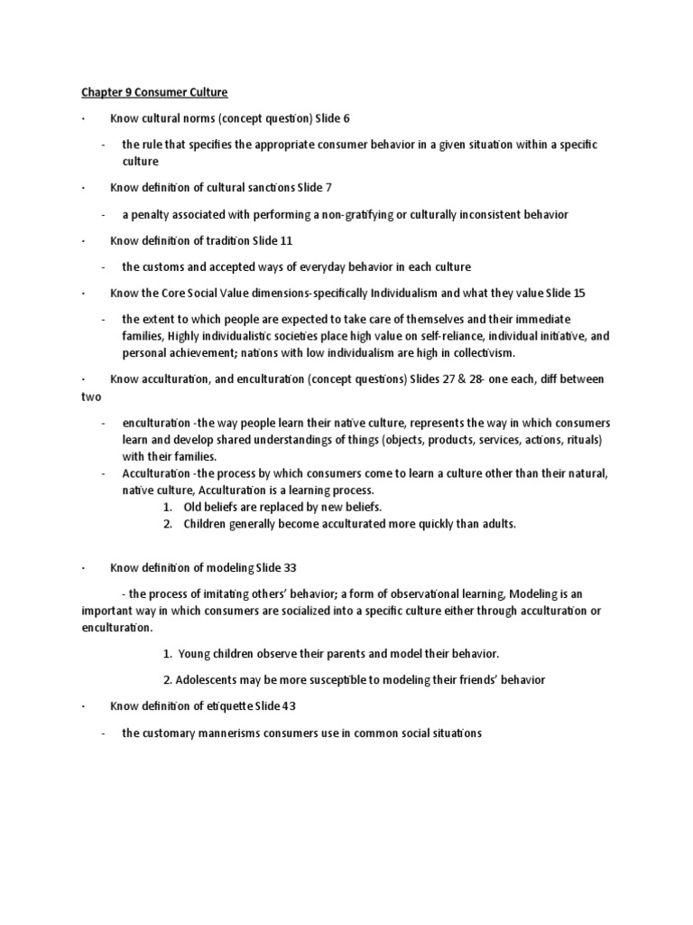 Chapter 9 Consumer Culture | PDF | Decision Making | Odor