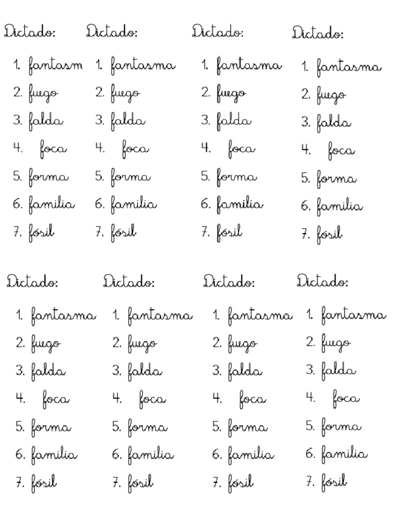 Dictado Letra F | PDF