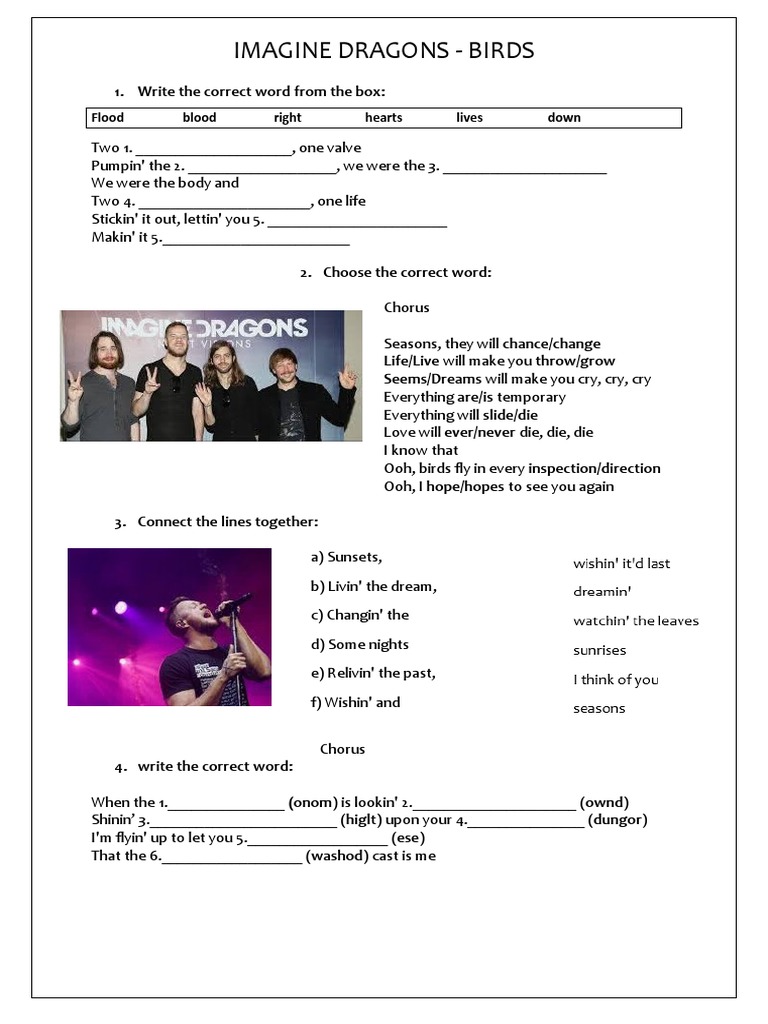 Song 2 - Birds Imagine Dragons | PDF