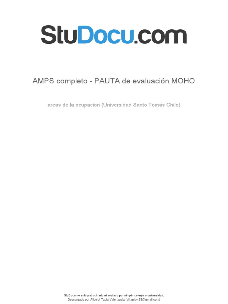 Amps Completo Pauta de Evaluacion Moho | PDF | Evaluación | Comportamiento