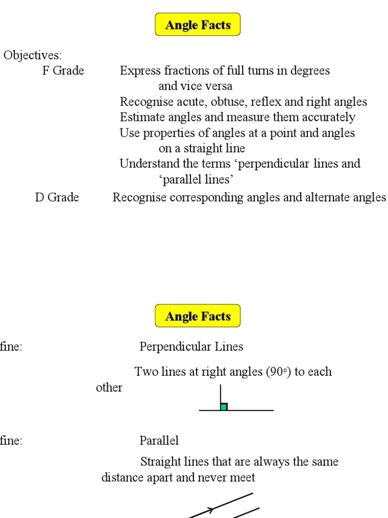 Angle Facts | PDF | Angle | Mathematics