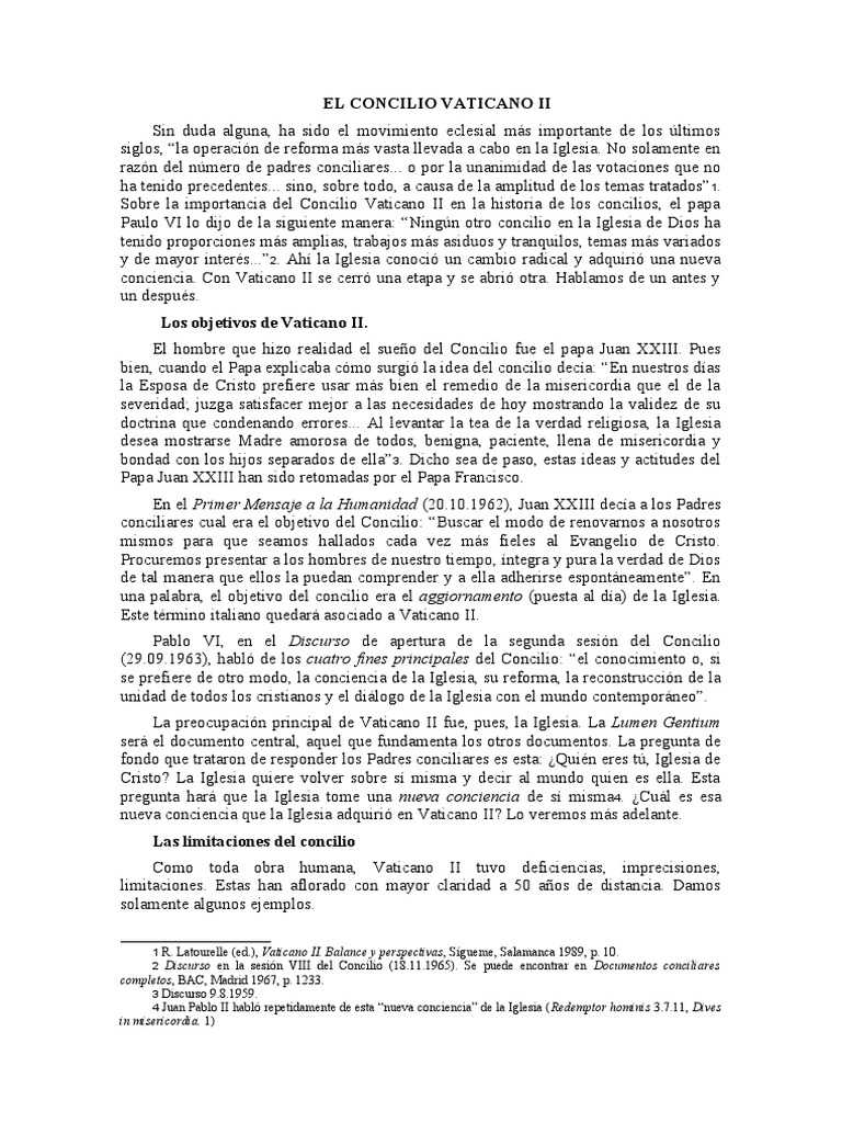 Concilio Vaticano II | PDF | Concilio Vaticano II | Iglesia Católica