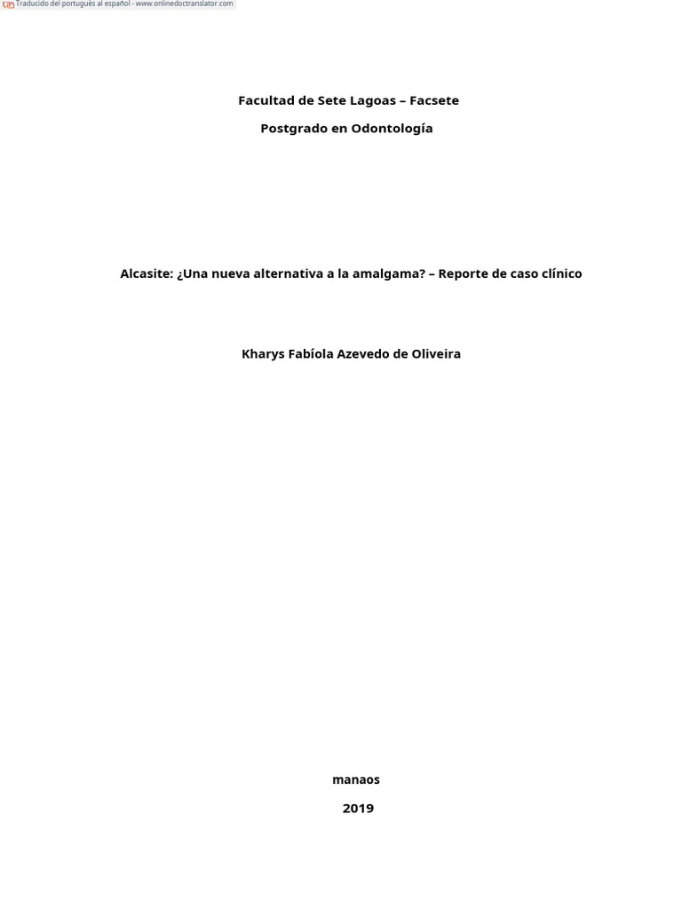 Alkasite Una Nueva Alternativa para Amalgama Reposte de Caso Clinico ... Alkasite Una Nueva Alternativa para Amalgama Reposte de Caso Clinico ...