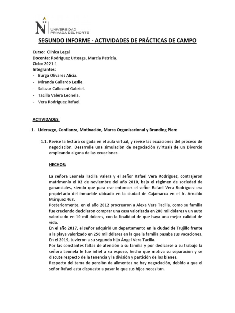 Segundo Informe de Prácticas de Campo | PDF
