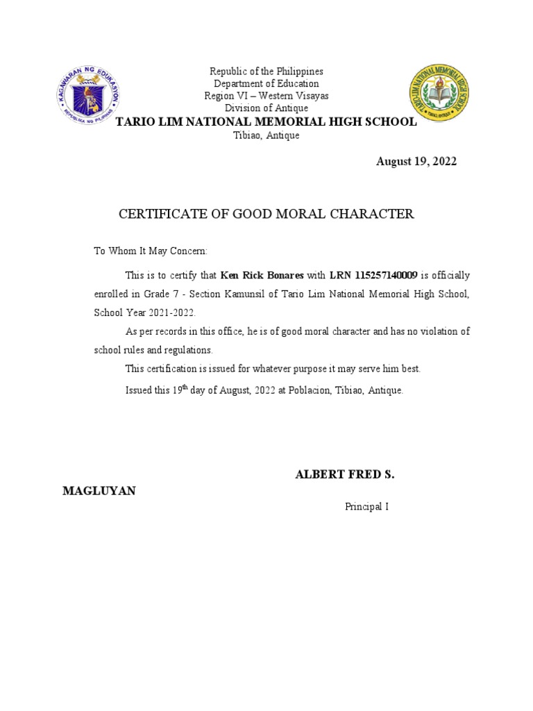 Good Moral - JHS 2018 | PDF | Morality | Applied Ethics