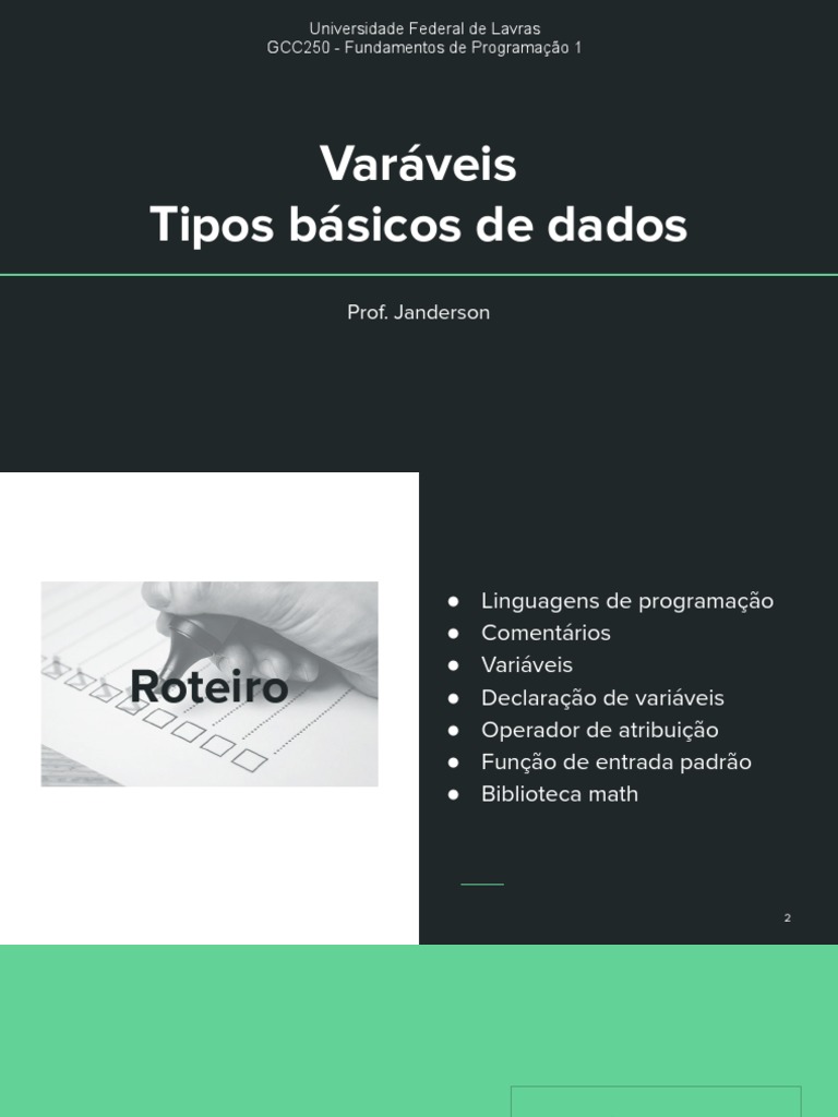 FP1 - 04 - Variáveis e Tipos de Dados | PDF | Compilador | Linguagem de ...