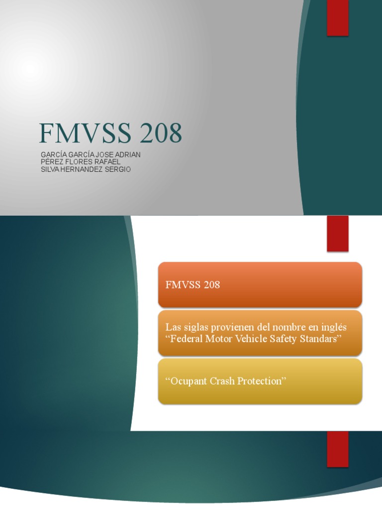 Normas de Seguridad FMVSS 208 | PDF | Airbag | Vehículos