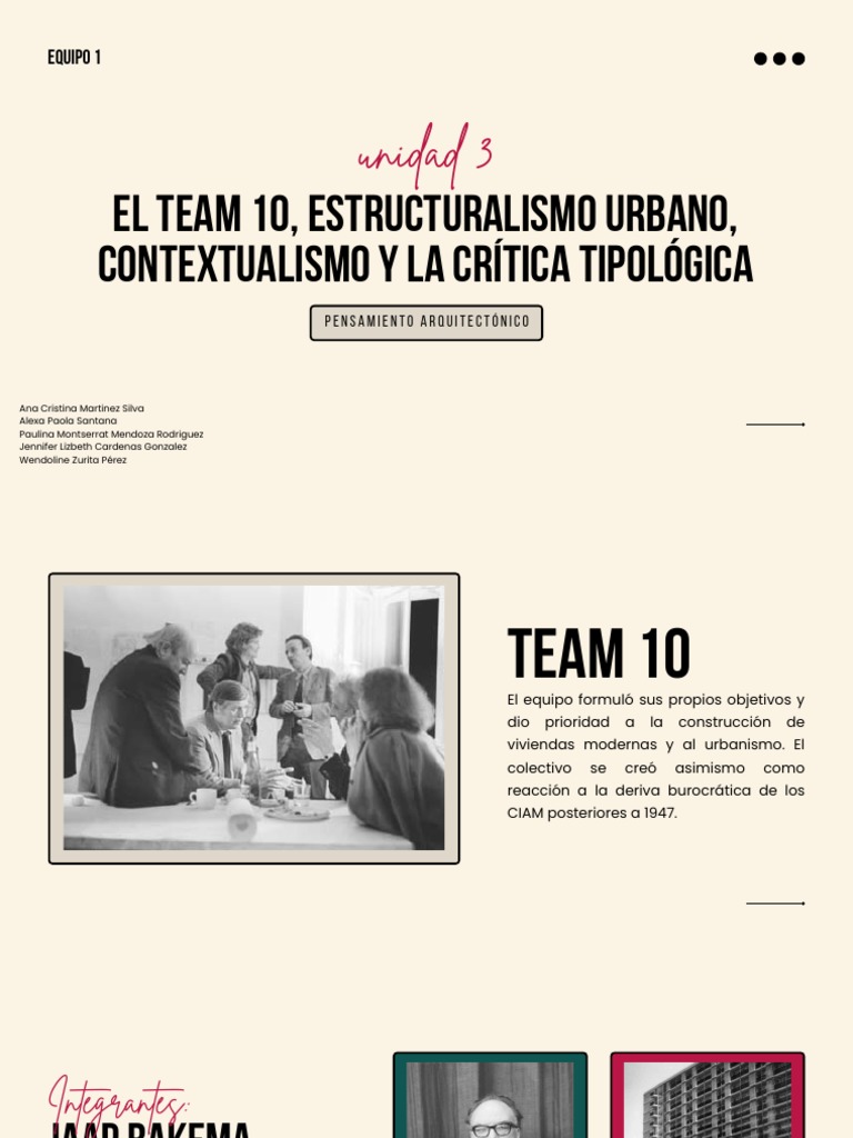 El TEAM 10, Estructuralismo Urbano, Contextualismo y La Crítica Tipológica | PDF | Ciudad