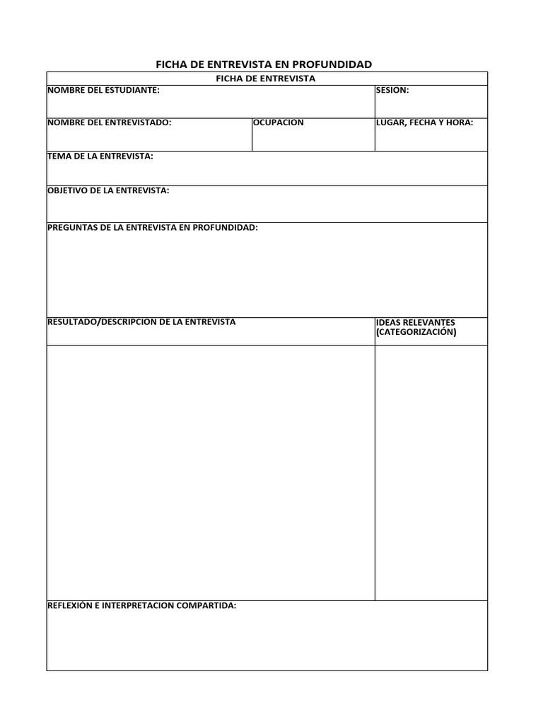 Ficha de Entrevistas | PDF