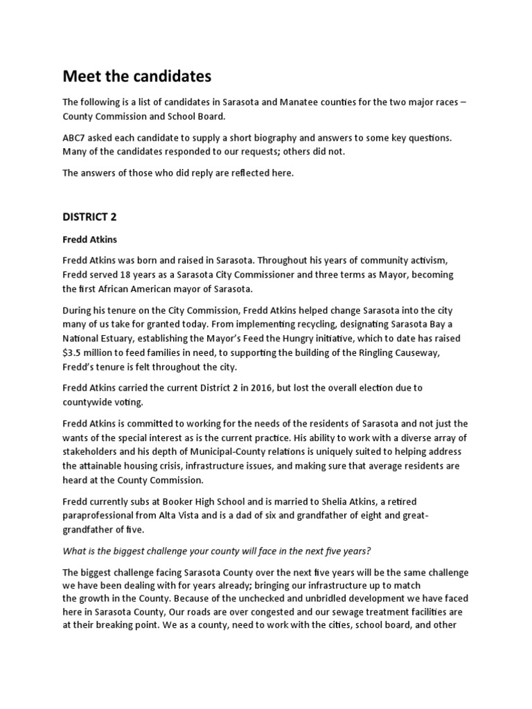 Candidates Bios FINAL | PDF | Teachers | Schools