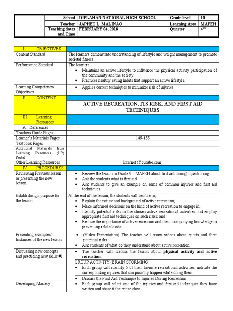 2nd FCO Lesson Plan | PDF | Learning | Teaching Method