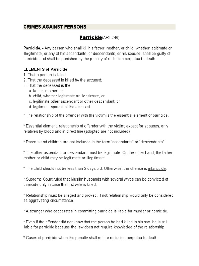 CRIMES-AGAINST-PERSONS-AND-PROPERTY | PDF | Robbery | Murder