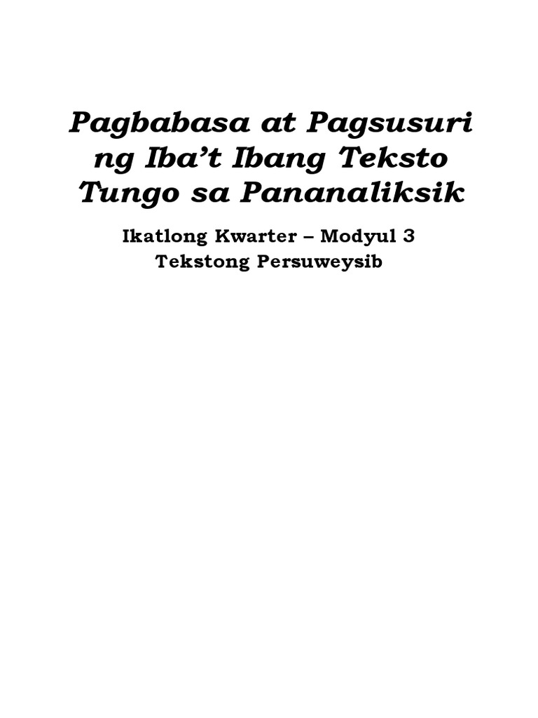 Ikatlong Linggo | PDF