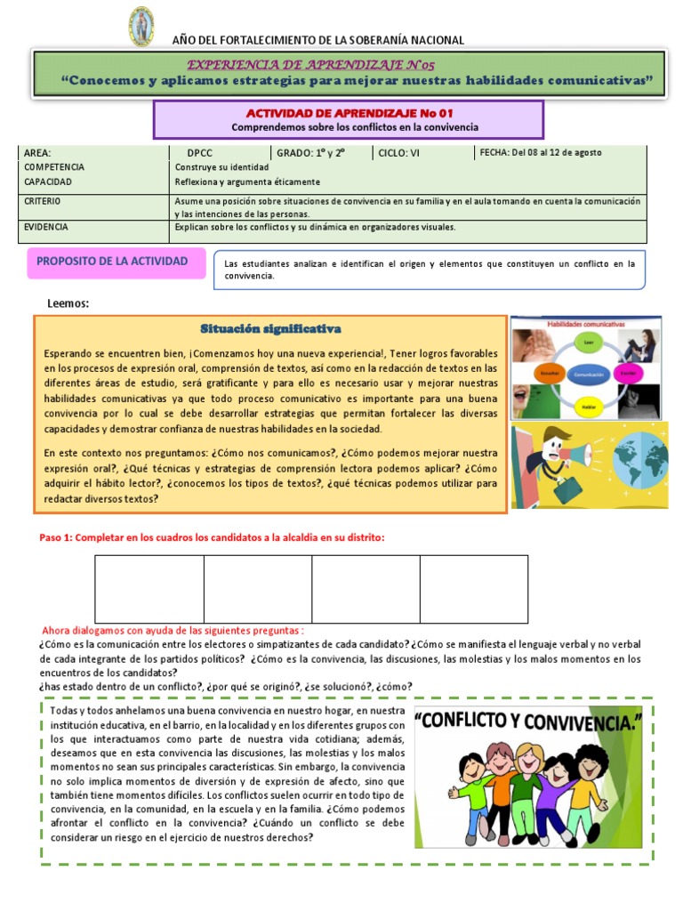 Exp.5 DPCC - Actv. 1-1 y 2° | PDF | Comunicación | Aprendizaje