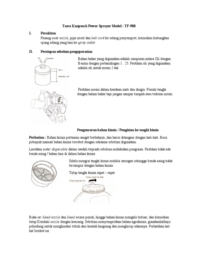 Panduan Penggunaan Sprayer Tasco TF-900 | PDF | Memasak, Makanan ...