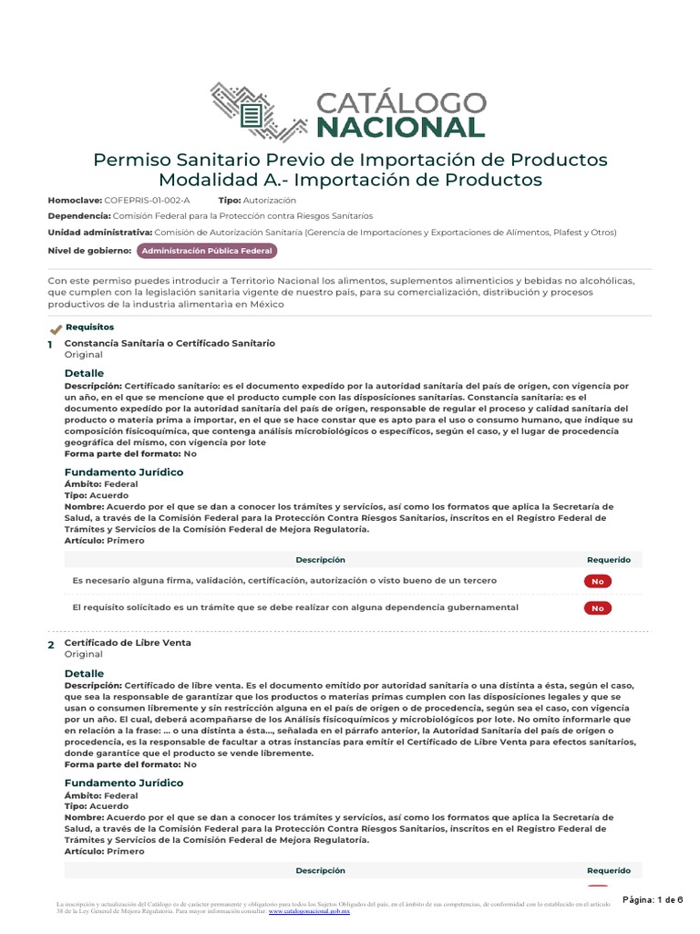 Trámite 10203 Homoclave COFEPRIS-01-002-A | PDF | Suplementos ...