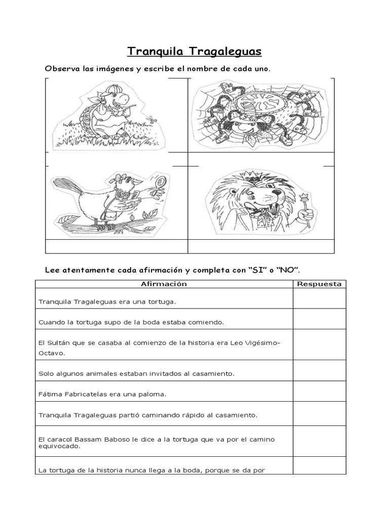 ACTIVIDAD Tranquila Tragaleguas | PDF
