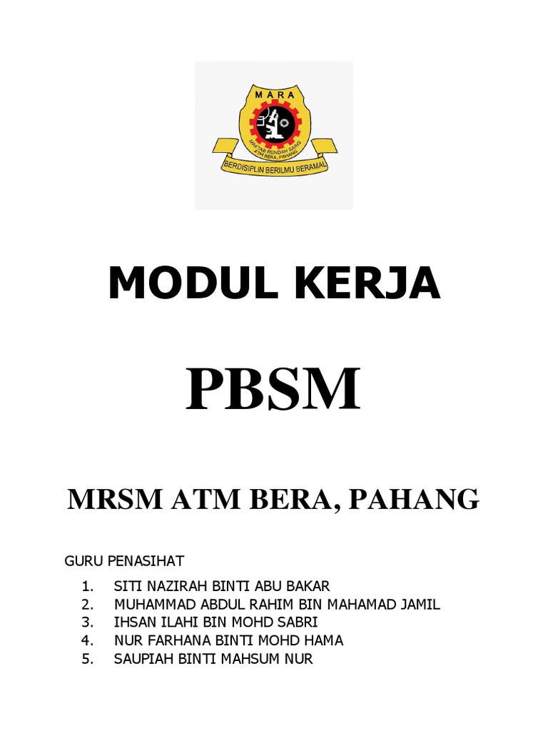 Modul Kerja Pbsm Pdf