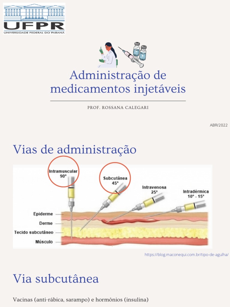 Aula 11 - Administração de Medicamentos Injetáveis | PDF | Farmácia ...