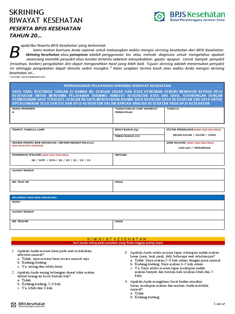 FORM SKRINING PRIMER Word | PDF