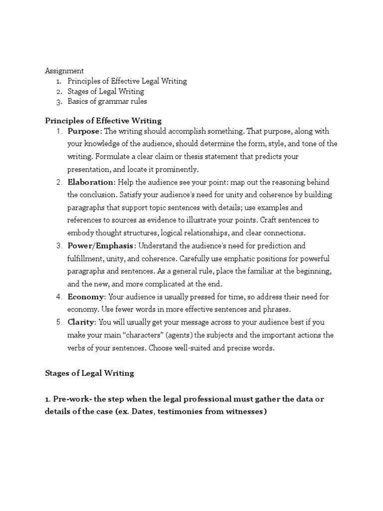 Effective Legal Writing Principles | PDF