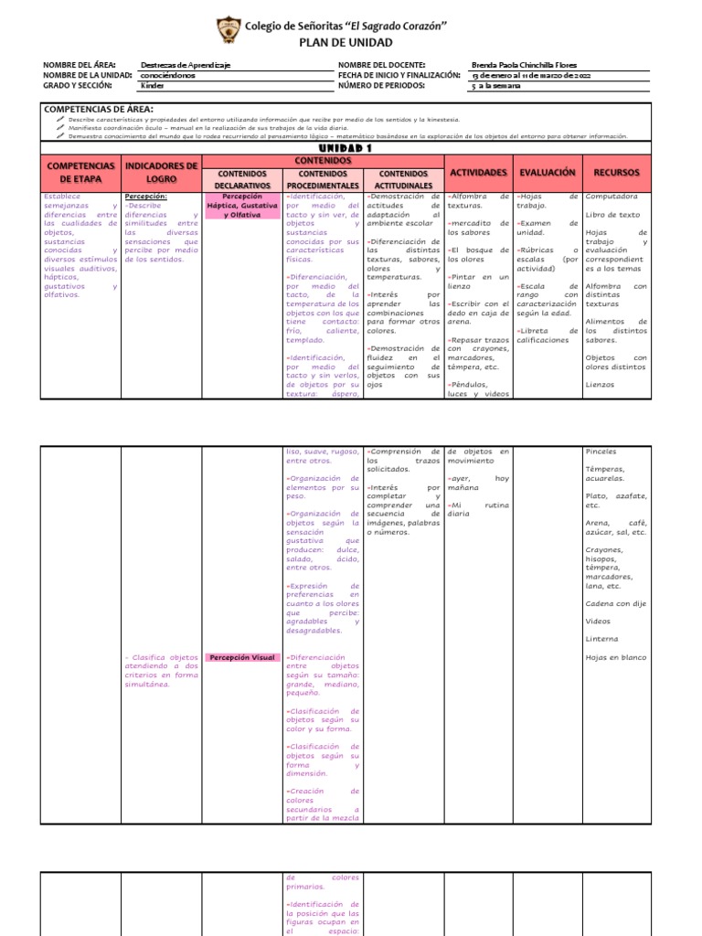 Destrezas de Aprendizaje Kinder | PDF | Percepción | Educación de la ...