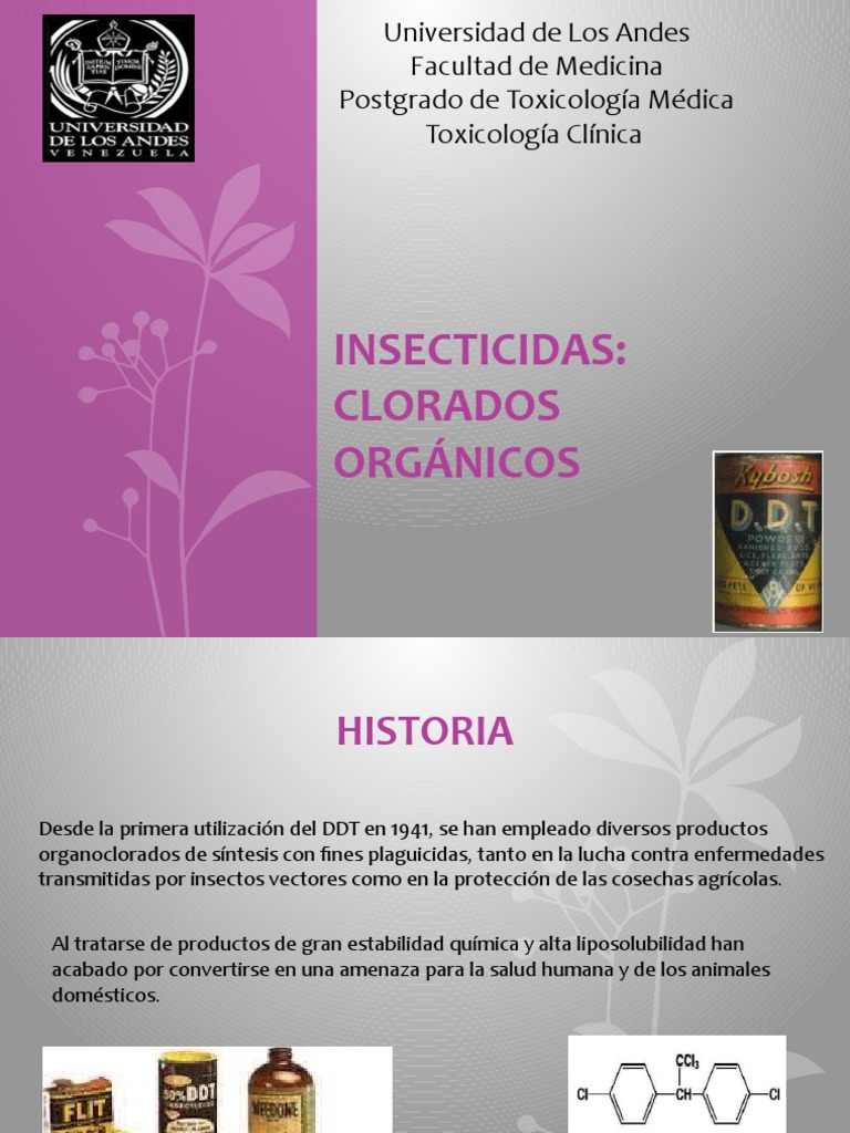 Insecticidas Clorados: Toxicidad y Efectos | PDF | Ddt | Química