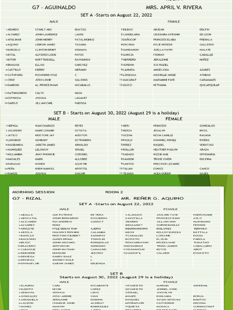 Masterlist Grade 7 2022 2023 | PDF