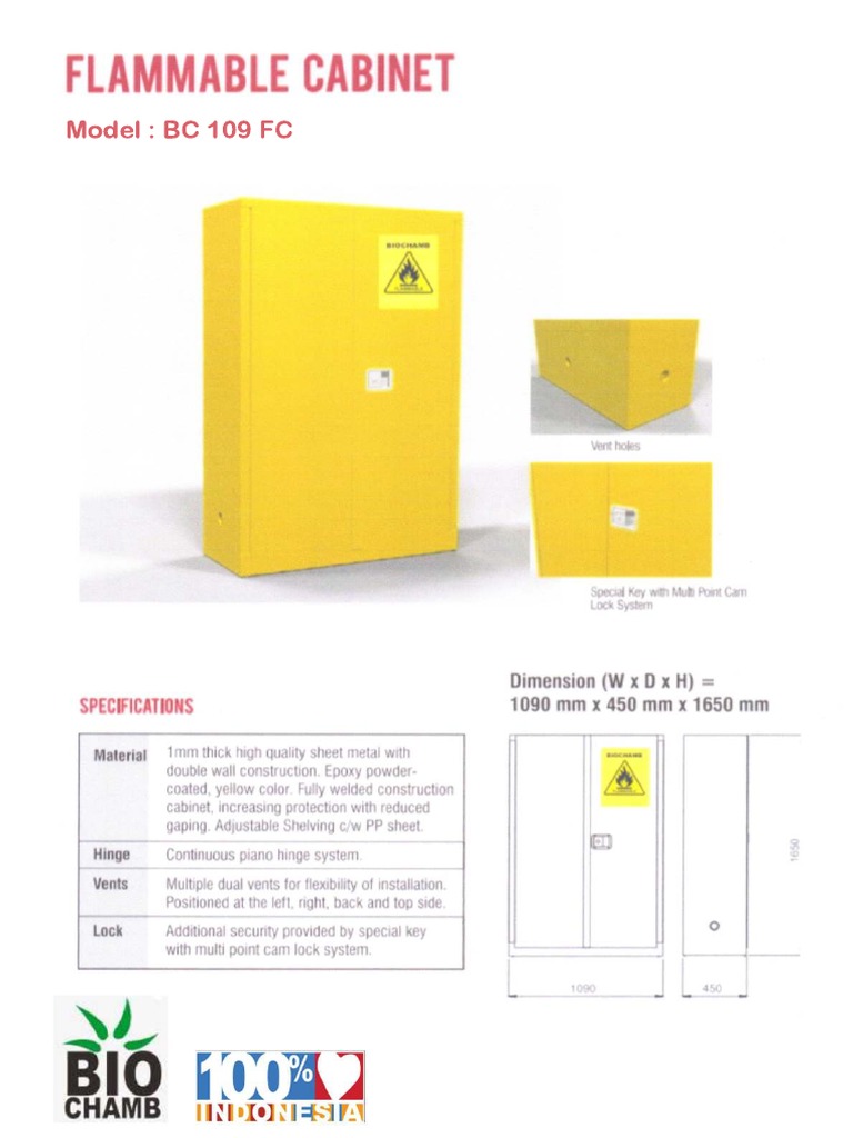 Spesifikasi Flammable Cabinet | PDF