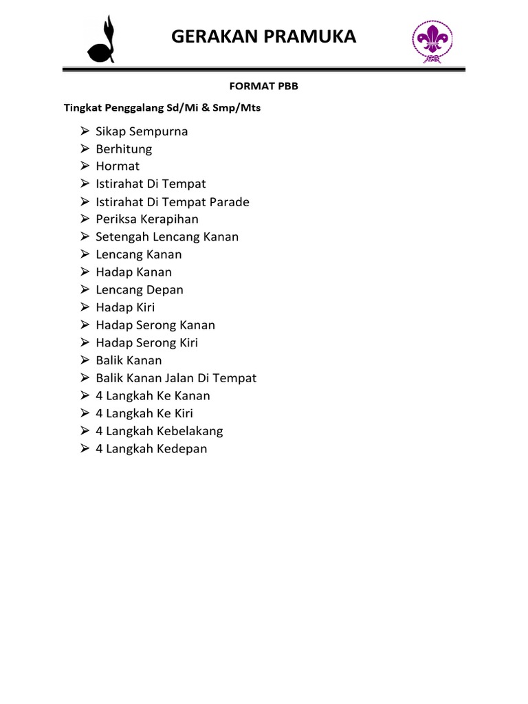 Gerakan Pramuka: Format PBB & LKBB | PDF