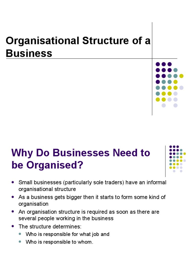 Organisational Structure of A Business | PDF | Organizational Structure ...