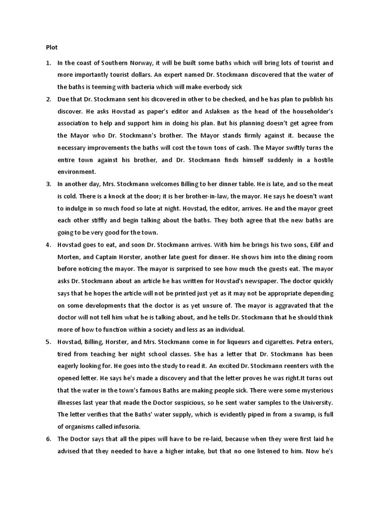 Plot of An Enemy of The People | PDF