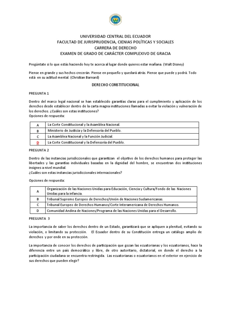 Complexivo Completo | Descargar gratis PDF | Derecho penal | Caso de ley