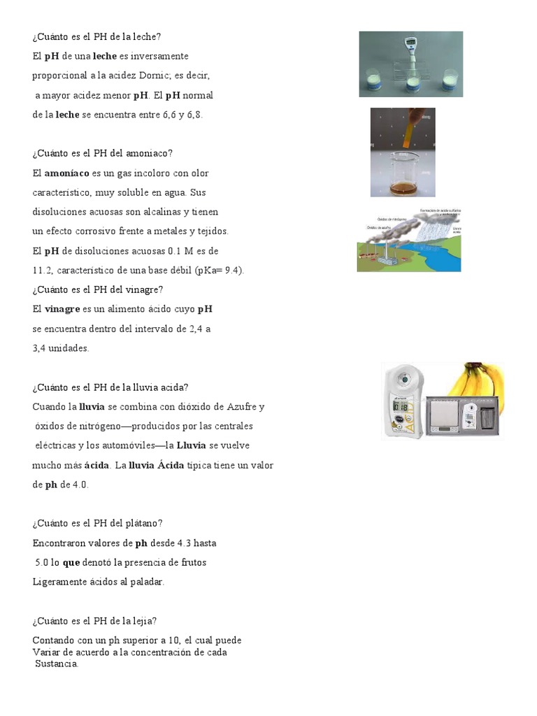 Cuánto Es El PH de La Leche | PDF