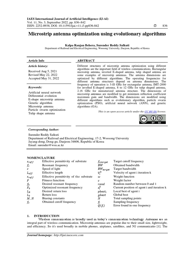 Microstrip Antenna Optimization Using Evolutionary Algorithms | PDF ... Microstrip Antenna Optimization Using Evolutionary Algorithms | PDF ...