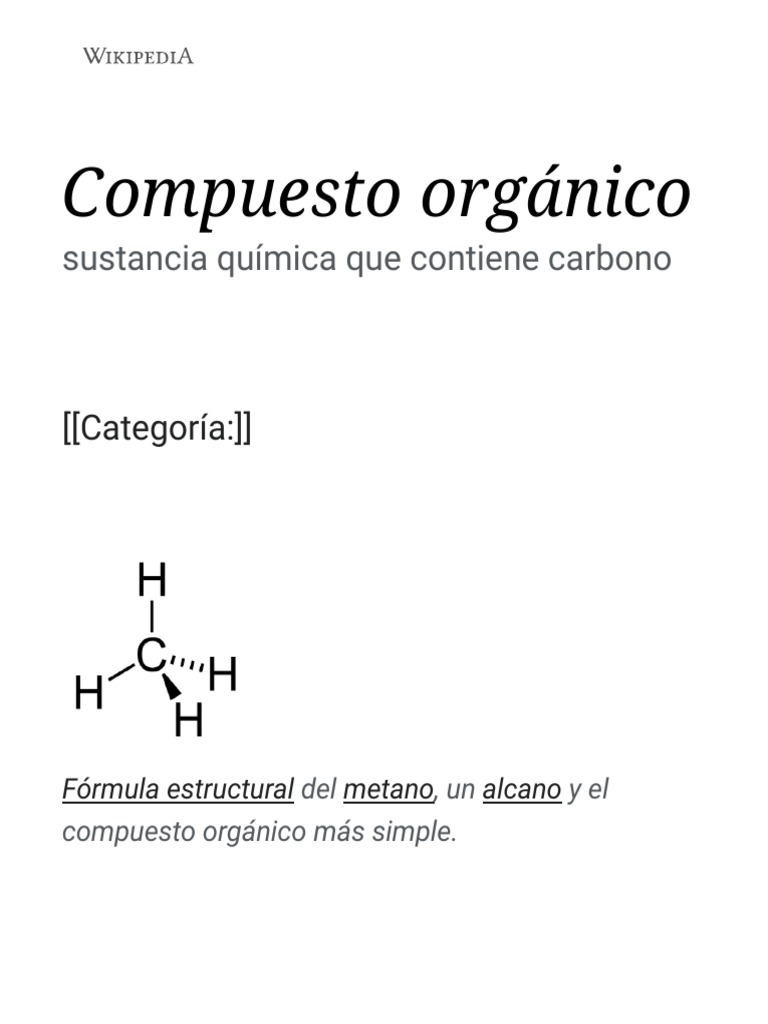 Compuesto Orgánico - Wikipedia, La Enciclopedia Libre | PDF ...