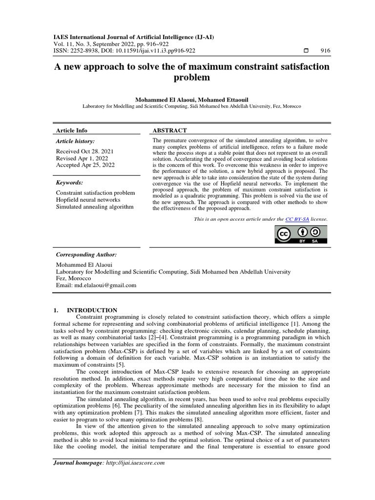 A New Approach To Solve The of Maximum Constraint Satisfaction Problem ... A New Approach To Solve The of Maximum Constraint Satisfaction Problem ...