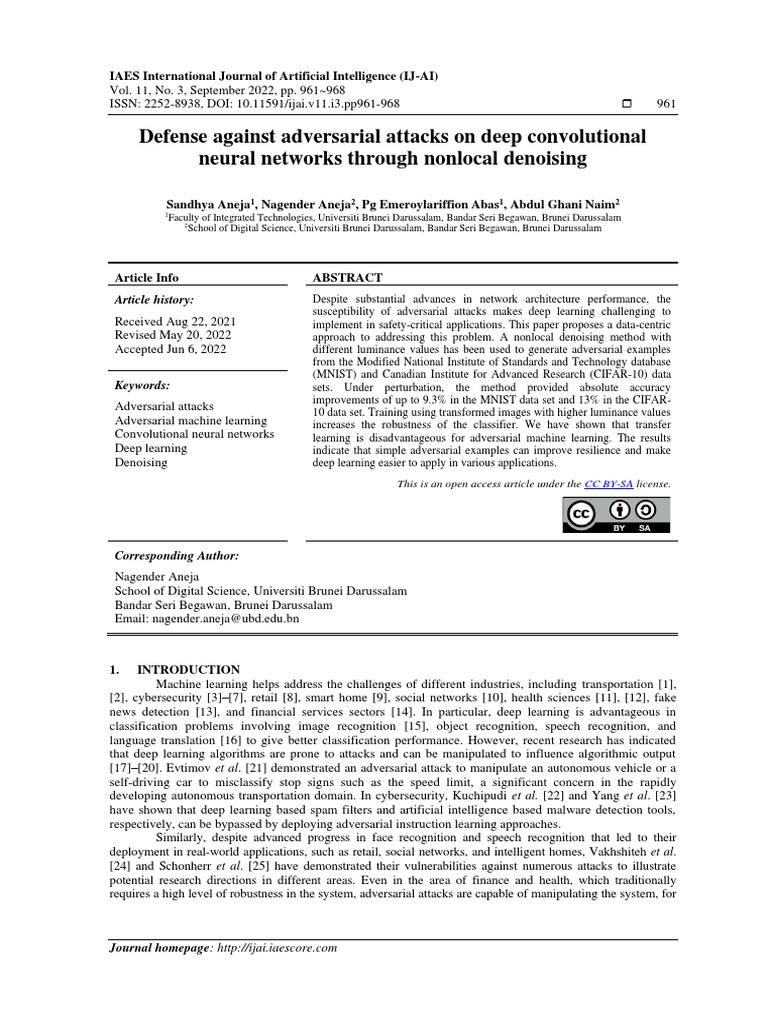 Defense Against Adversarial Attacks On Deep Convolutional Neural Networks Through Nonlocal